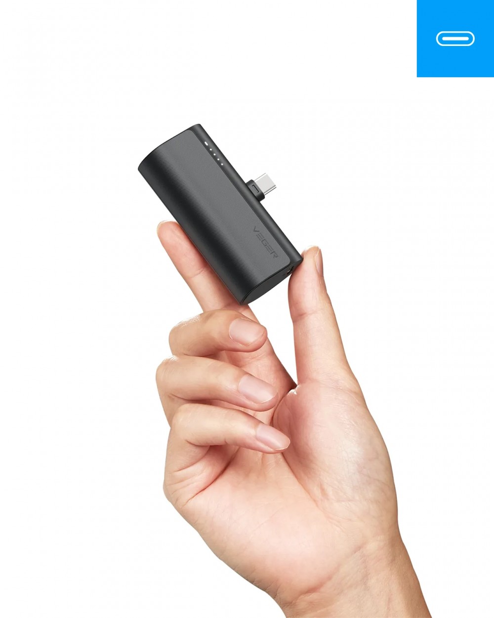 Veger PlugOn Type-C - 5000mAh Power Bank mit integriertem US